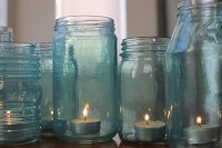 How to Make Blue Glass Jars - Living On A Dime
