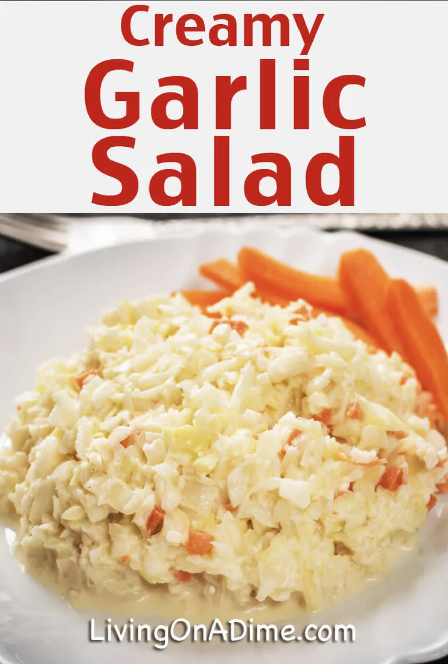 Garlic Salad Recipe - Creamy And Delicious Coleslaw Like Recipe ...
