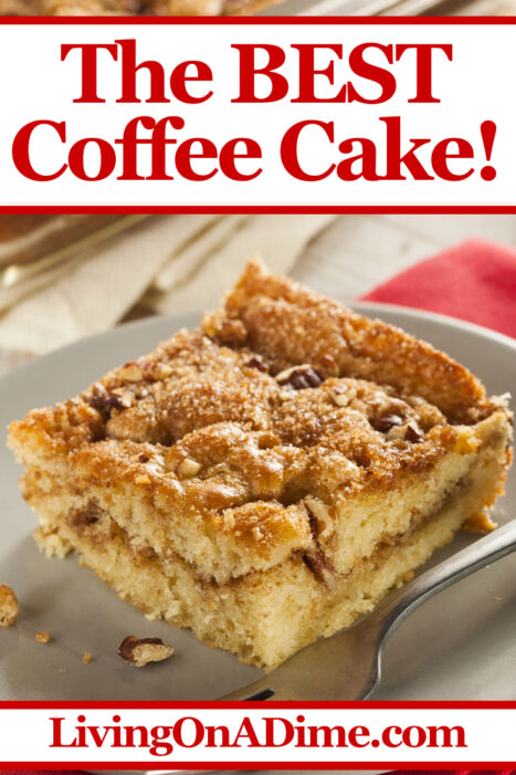 The BEST Coffee Cake Recipe! Easy and Delicious! - Living On A Dime